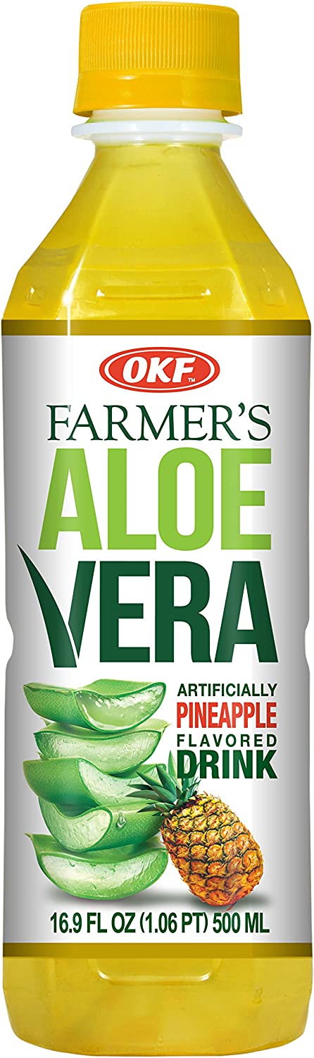 OKF Farmer's Aloe Vera Pineapple Drink 500 mL (20 Pack) – Exotics Wholesale