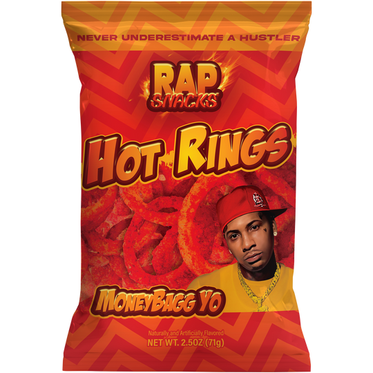 Rap Snacks MoneyBagg Yo Hot Rings 71 g (24 Pack) – Exotics Wholesale