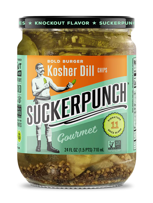 SuckerPunch Pickle Jar Bold Burger Kosher Dill Chips 710 ml (6 Pack ...